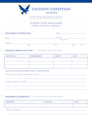 Fillable Online easternchristian Opportunity Profile - Eastern Christian School Fax Email Print ...