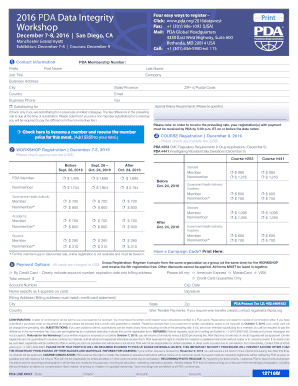 Fillable Online 2016 PDA Data Integrity Four easy ways to register ...