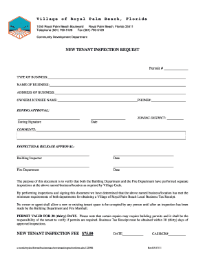 Fillable Online NEW TENANT INSPECTION REQUEST - Official Website Fax ...