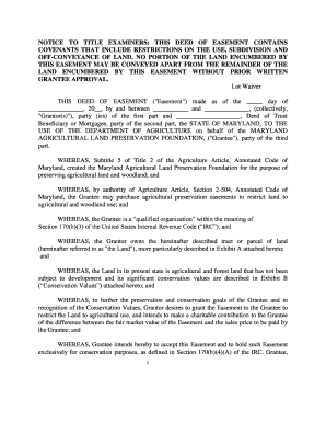 Fillable Online aacounty MALPF Deed of Easement - aacounty Fax Email ...