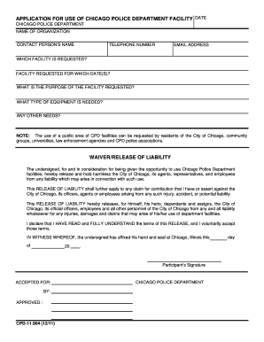 Fillable Online CPD-11 904 Application for Use of Chicago Police ...
