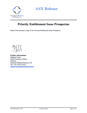 Fillable Online Priority Entitlement Issue Prospectus Fax Email Print ...