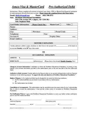 Fillable Online northbow Northbow -Amex-VISA MasterCard Authorization ...