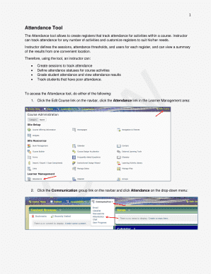 Fillable Online Attendance Tool Fax Email Print - pdfFiller