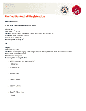 Fillable Online Unified Basketball Registration Template - asaa.ca Fax ...