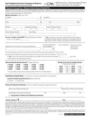 Fillable Online Request for Coverage Form Business Overhead Expense ...