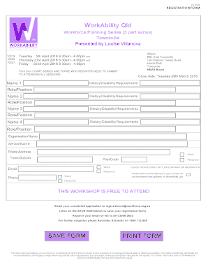 Fillable Online NDIS NGO WORKFORCE STRATEGY WORKFORCE PLANNING WORKSHOP ... Fax Email Print ...