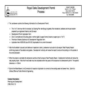 Fillable Online Development Permit Application Package. Planning and ...