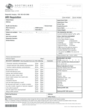 Fillable Online SL0274 13 MRI Requisition fillable modified Fax Email ...