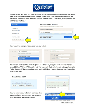 Fillable Online There is an easy way to set up a class in Quizlet so ...