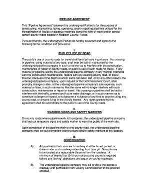 Fillable Online PIPELINE AGREEENT Fax Email Print - pdfFiller