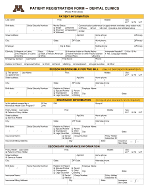 patient registration forms for a medical office Templates - Fillable ...