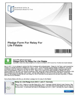 Fillable Online Pledge Form For Relay For Life Fillable - mybooklibrary ...