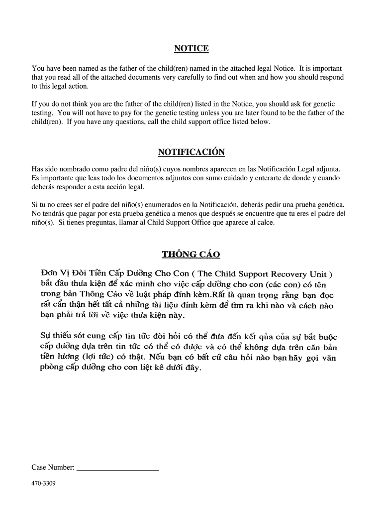 Fillable Online dhs iowa 470-3309 Notice to Alleged Father of Intent to ...