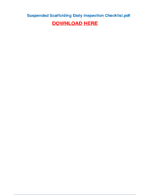 Fillable Online Suspended Scaffolding Daily Inspection Checklist Fax ...