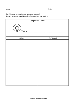 Fillable Online Comparison Chart: Topics Alike Different Fax Email ...