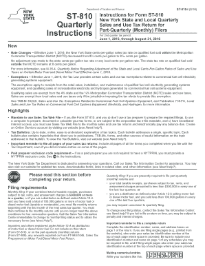 Fillable Online tax ny Form ST-810-I:8/16:Instructions for Form ST-810 ...