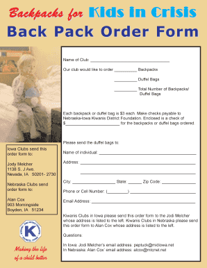 Fillable Online Backpack Order Form.qxd Fax Email Print - pdfFiller