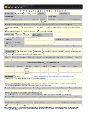 Fillable Online Gifts and Awards Payment Request Form Fax Email Print ...