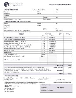 Fillable Online Media Order Form - Forensic Analytical Laboratories ...