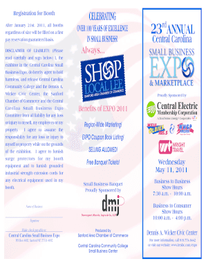 Fillable Online Booth Registration - Lee County Small Business Center ...