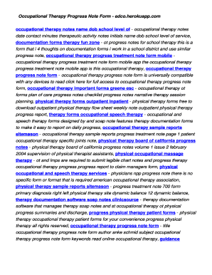 Fillable Online Occupational Therapy Progress Note Form - edco ...