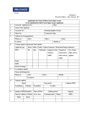 Fillable Online Annexure I (b) - Short Term OA Application Format Fax ...