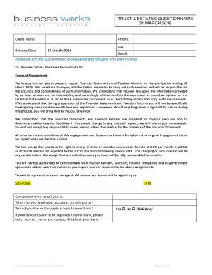 Fillable Online businessworks co Trusts Questionnaire pdf F ...
