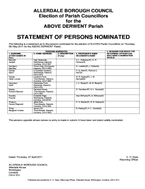 Fillable Online Statement of Persons Nominated Parishes.doc Fax Email ...