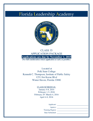Fillable Online fdle state fl Florida Leadership Academy - Department of Law Enforcement Fax ...