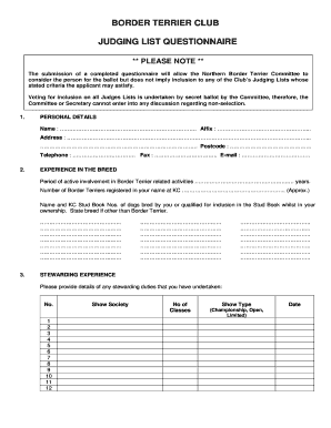 Fillable Online nbtc co Judges' Questionnaire Form (PDF file ...