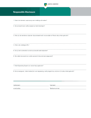 Fillable Online Responsible Disclosure - abnamro.nl Fax Email Print ...