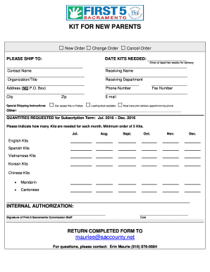 Fillable Online Monthly Order Form Fax Email Print - pdfFiller