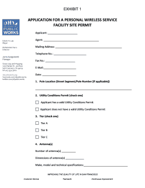 Fillable Online sfpublicworks APPLICATION FOR A PERSONAL WIRELESS SERVICE FACILITY ... Fax Email ...