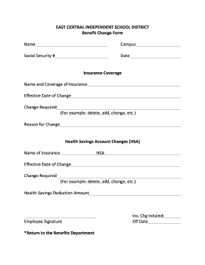 Fillable Online ecisd Benefits Change Form (1).docx Fax Email Print ...