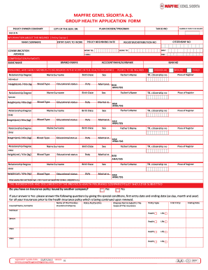 Fillable Online bilkent edu MAPFRE GENEL S?GORTA A.?. GROUP HEALTH ...