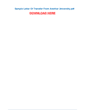 Fillable Online Sample Letter Of Transfer From Another University Fax ...