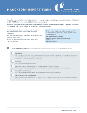 Fillable Online Mandatory Report Form 3 1.pdf - Education Council Fax Email Print - pdfFiller