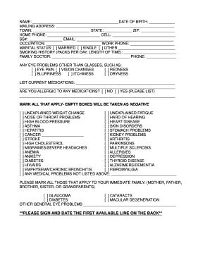 Fillable Online NAME: DATE OF BIRTH: Fax Email Print - pdfFiller