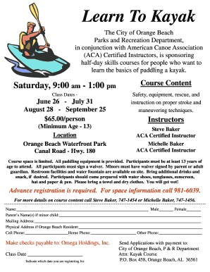 Fillable Online Kayak Registration form 2010.pub Fax Email Print ...