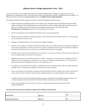 Fillable Online milsen vic edu Mildura Senior College Agreement Form - 2017 - milsen vic edu Fax ...