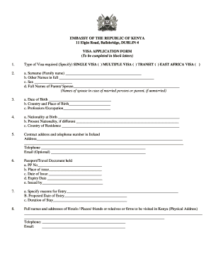 Kenyan Embassy Dublin - Fill Online, Printable, Fillable, Blank | pdfFiller