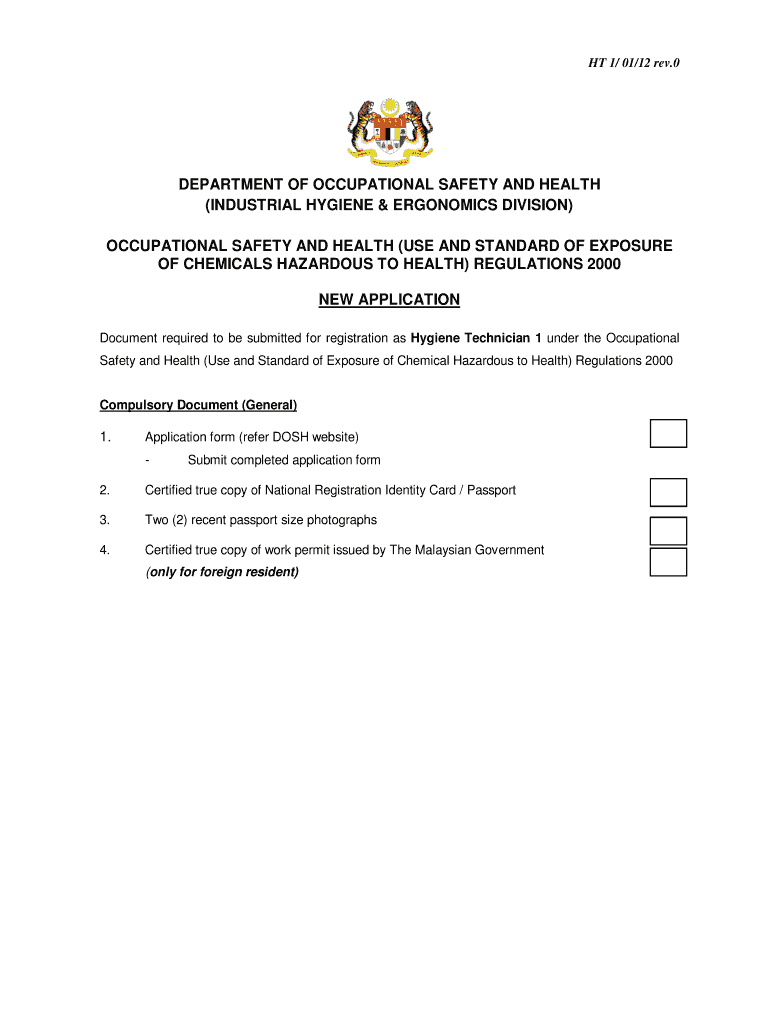 Fillable Online dosh gov DEPARTMENT OF OCCUPATIONAL SAFETY AND HEALTH ...