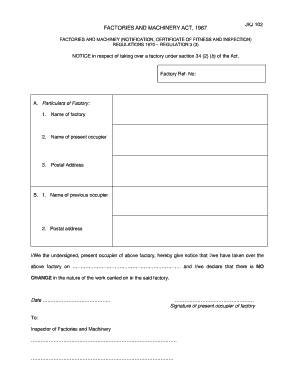 Fillable Online dosh gov JKJ 102.doc Fax Email Print - pdfFiller