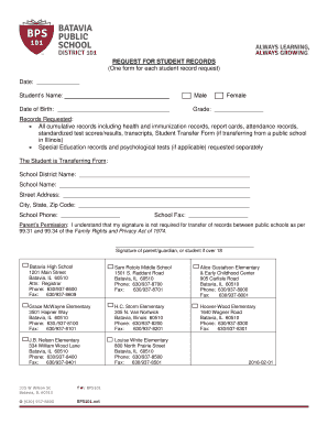 Fillable Online REQUEST FOR STUDENT RECORDS (One form for ... - BPS101 ...