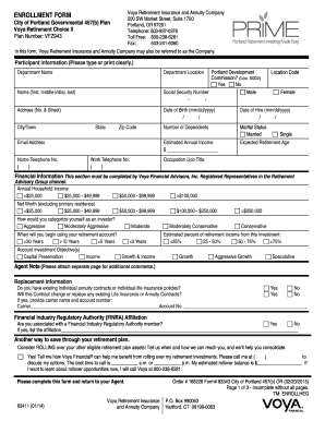 Fillable Online Voya Enrollment Form Fax Email Print - pdfFiller