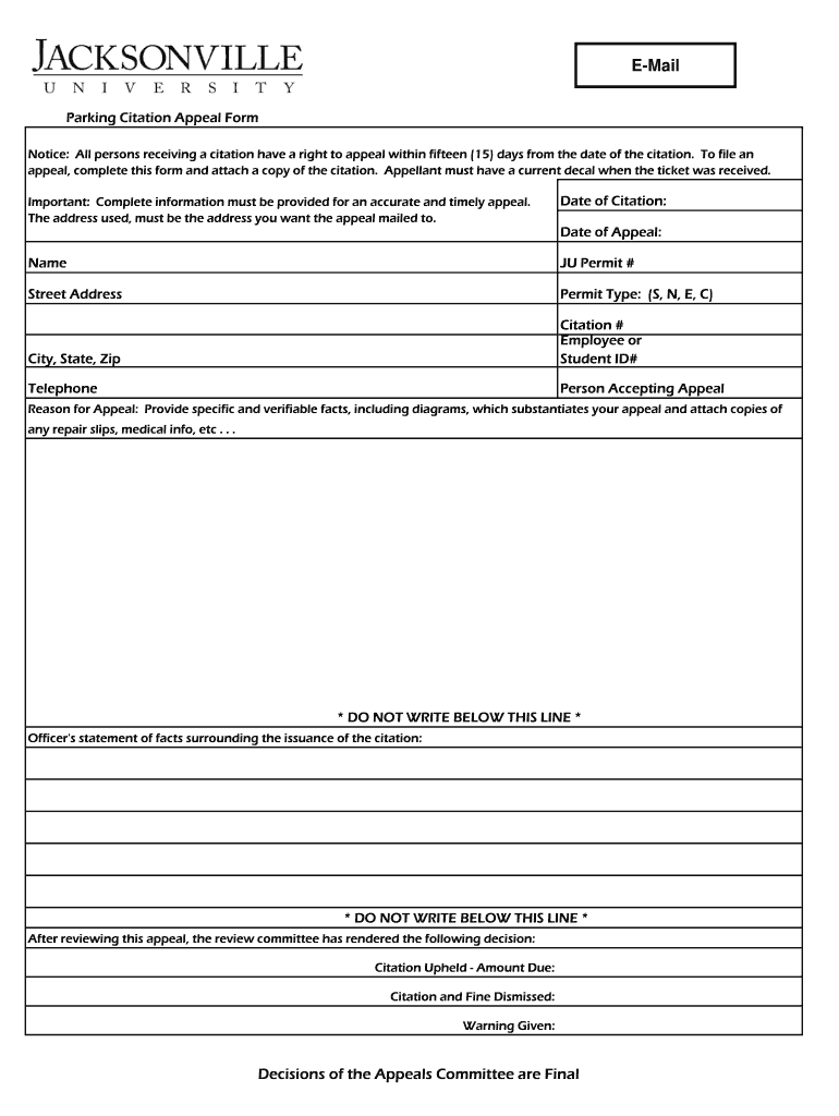 Fillable Online ju GENERAL REASONS THAT CITATIONS WON'T BE DISMISSED ...