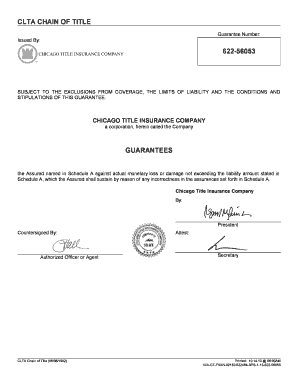 Fillable Online CLTA CHAIN OF TITLE Fax Email Print - pdfFiller