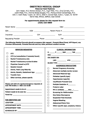 Fillable Online OBSTETRIX MEDICAL GROUP - Pediatrix Fax Email Print ...