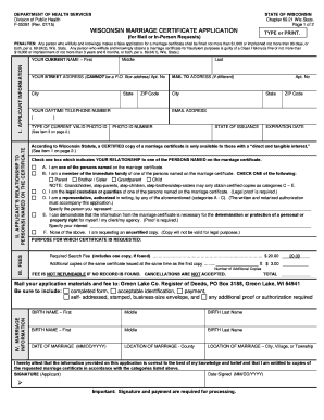 Fillable Online co green-lake wi Marriage Certificate Application Form ...